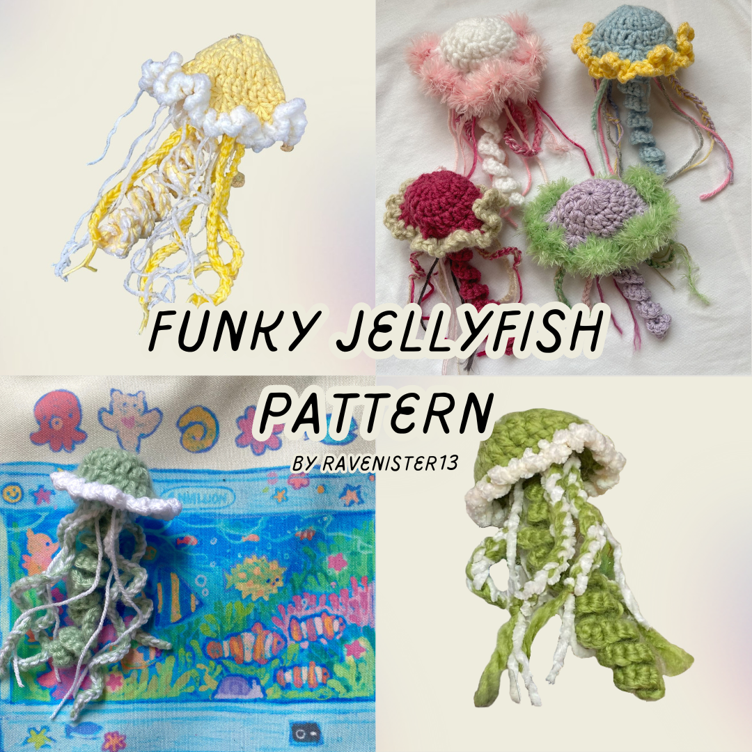 crochet pattern pdf | funky jellyfish ⸜( *ˊᵕˋ* )⸝ – ravenister13
